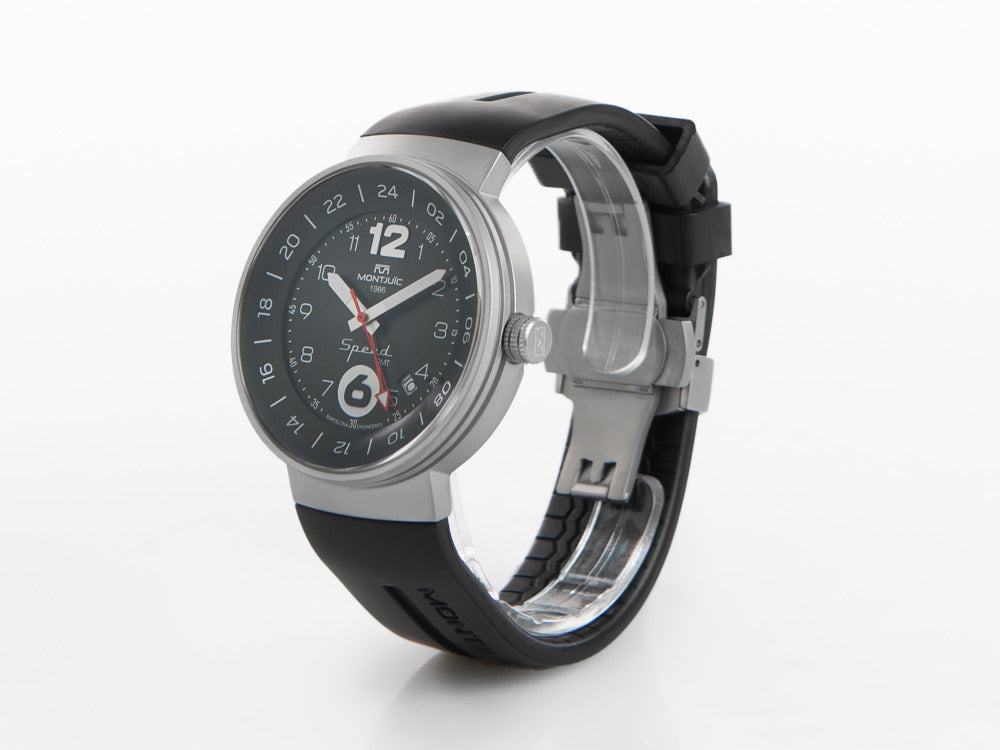Montjuic Speed GMT Quartz Watch, Stainless Steel, Black, 43 mm, MJ3.01 ...